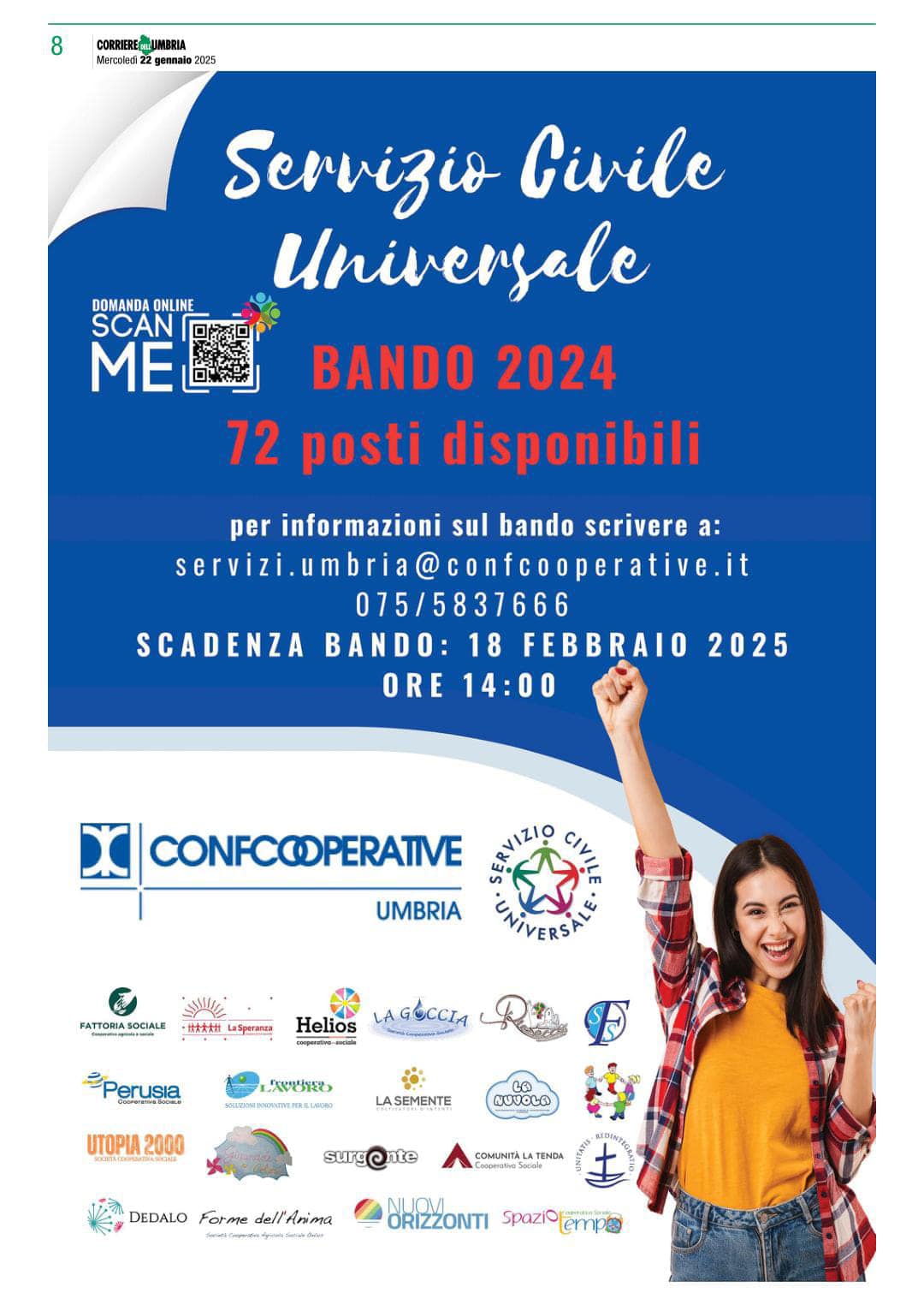 PUBBLICATO IL BANDO 2024 DI SERVIZIO CIVILE UNIVERSALE